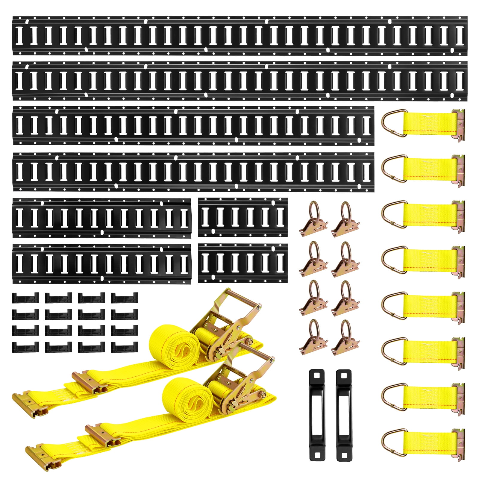 VEVOR E-Track Tie-Down Rail Kit, 8 Pack (5ft+4ft+2ft+1ft) E Track Rails ...