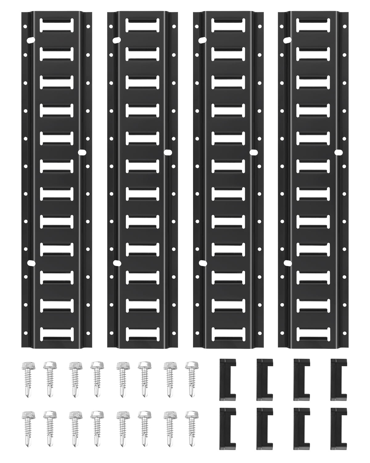 VEVOR E Track Tie Down Rail Kit,2' Steel Rails, 4 Pack,Secure Cargo ...