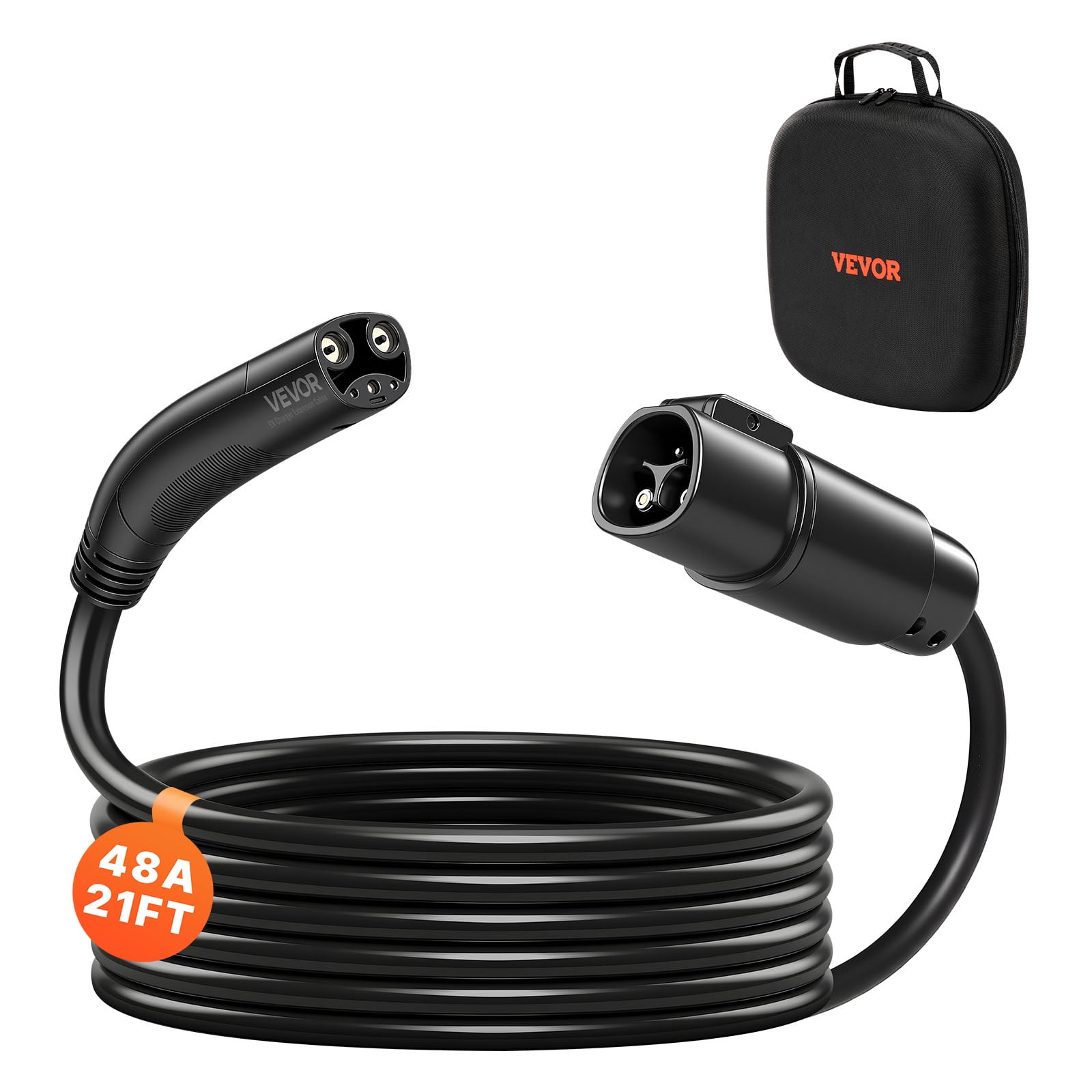VEVOR EV Charger Extension Cable for Tesla, 48Amp 21 ft Max 240V 11.52 ...