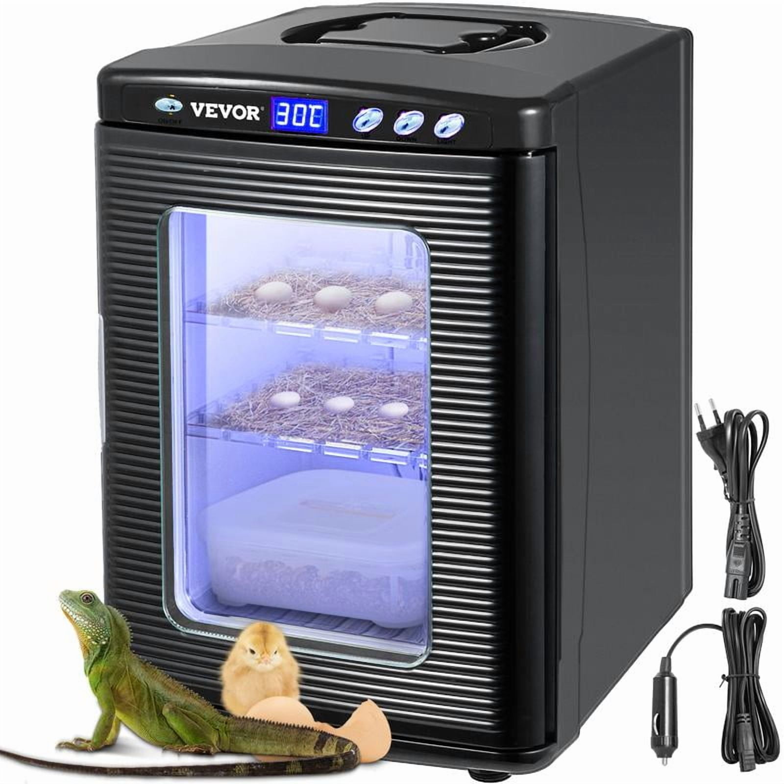 VEVOR Egg Incubator and Hatcher 25L Black Reptile Egg Incubator 5-60 ...