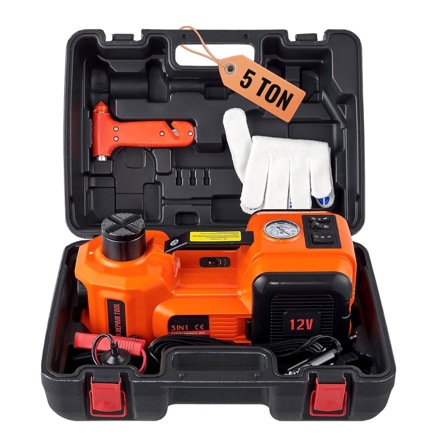 VEVOR Electric Car Jack, 5 Ton/11023 LBS Hydraulic Car Jack, Portable ...