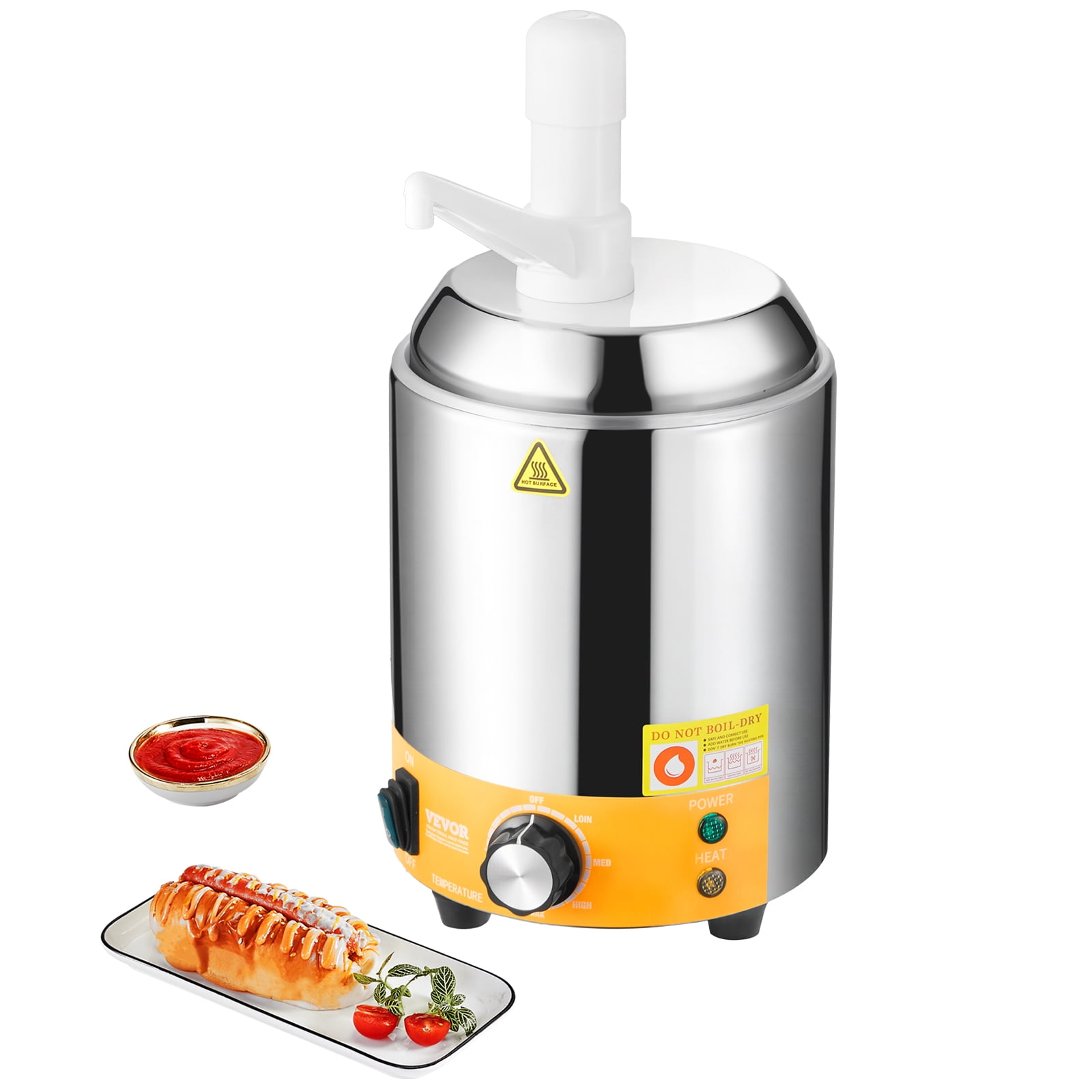 VEVOR Electric Cheese Dispenser with Pump, 2.4L Commercial Hot Fudge ...