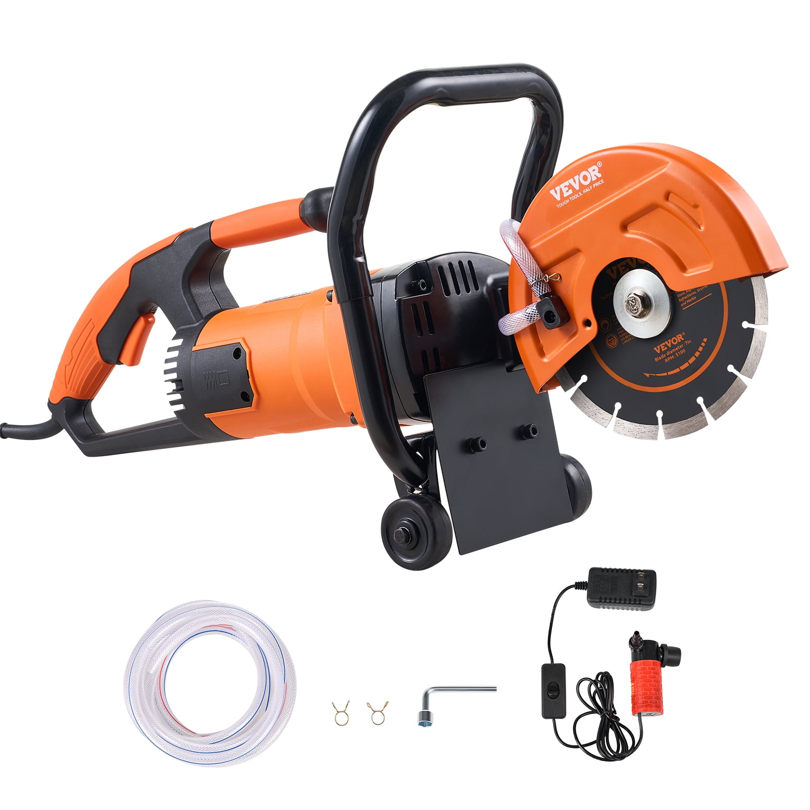 VEVOR Electric Concrete Saw, 7 in Circular Saw Cutter, 2000 W High ...