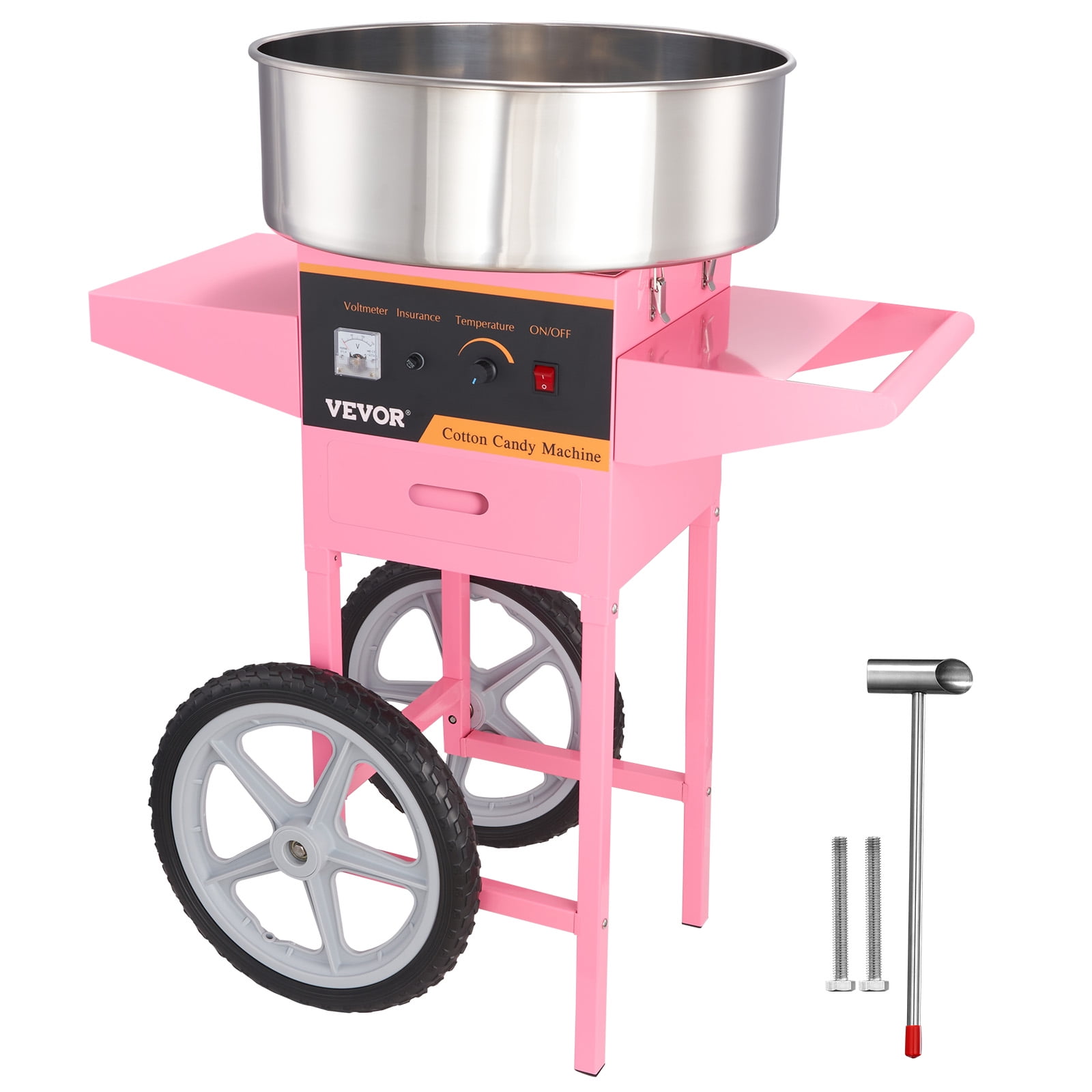 VEVOR Electric Cotton Candy Machine with Cart 1000W Commercial Floss ...