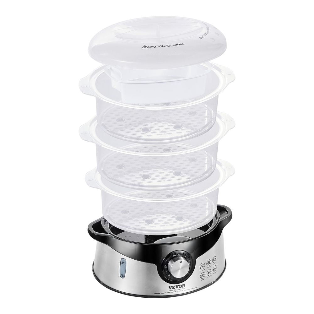 VEVOR Electric Food Steamer, 9.5Qt/9L Electric Vegetable Steamer with 3 ...