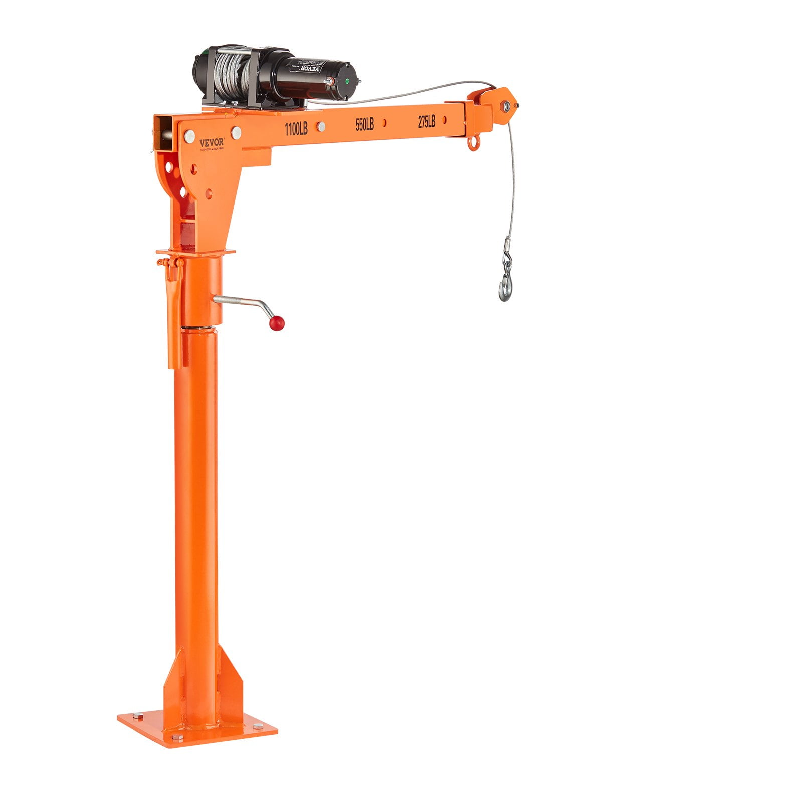 VEVOR Electric Pickup Truck Crane, 1100 lbs Capacity, 360° Swivel, Truck Jib Crane Hoist ...