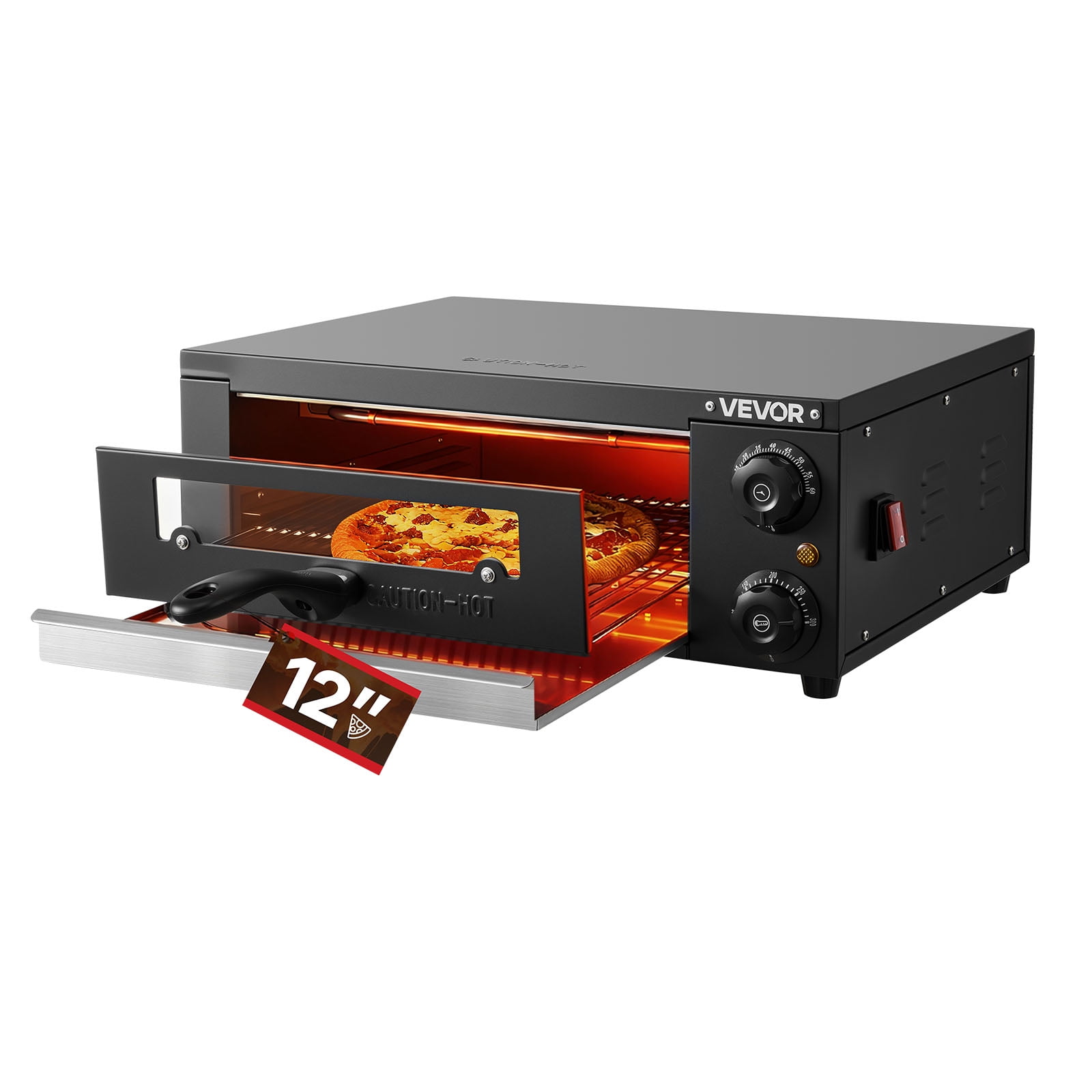 VEVOR Electric Pizza Oven, 12 in Countertop Pizza Oven, 77 to 572°F ...