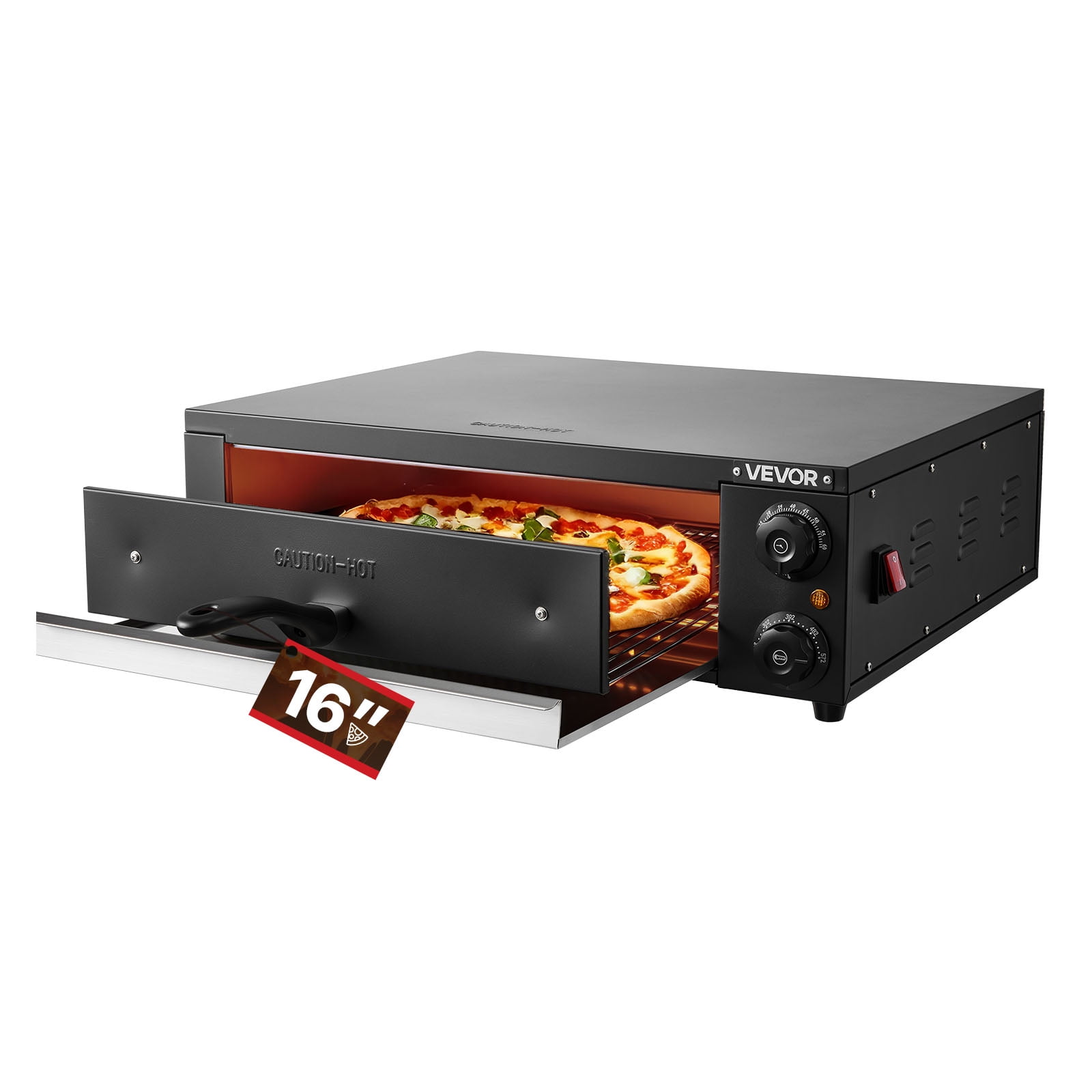 VEVOR Electric Pizza Oven, 16 in, 1750W, 77-572¬∞F Temp Range, Dual ...