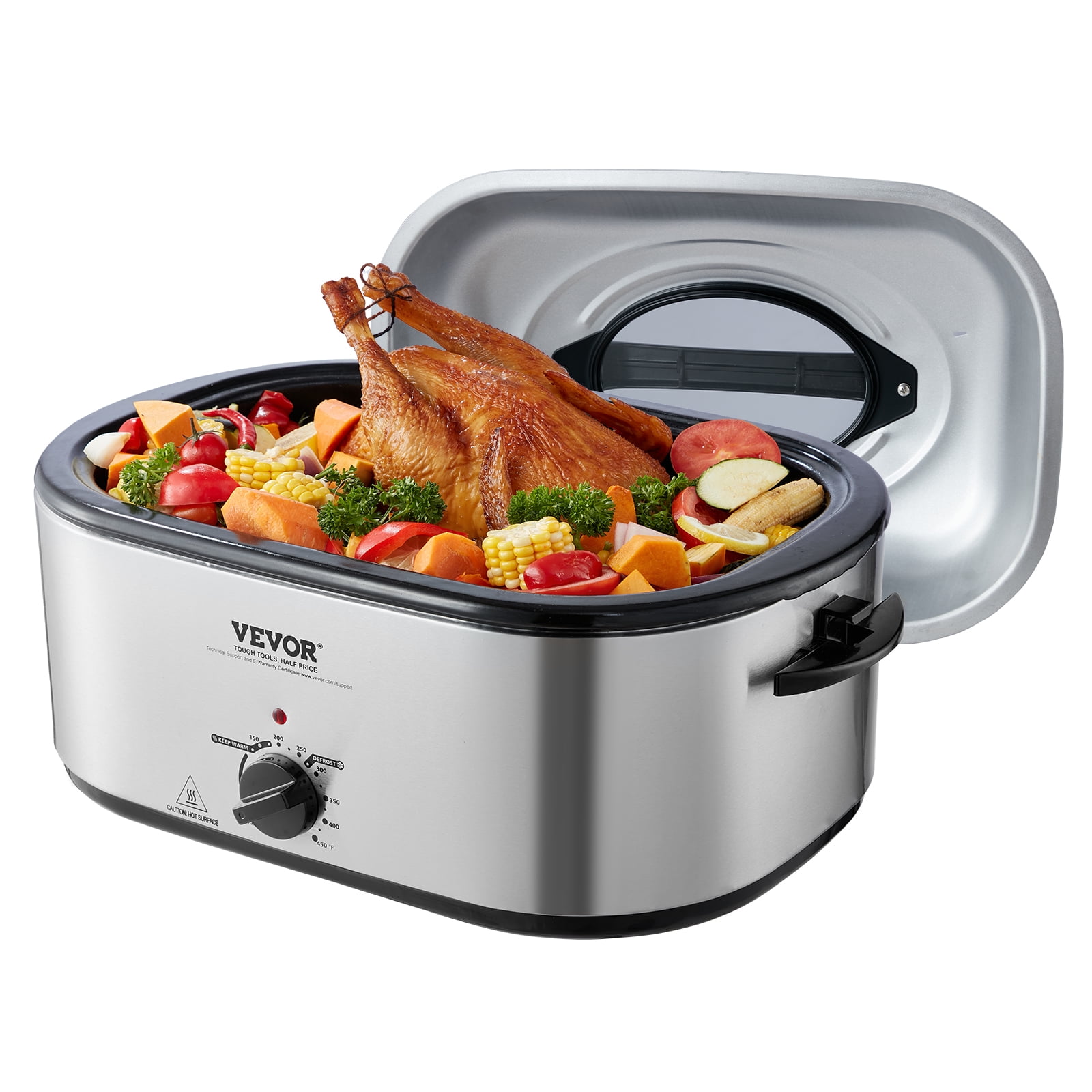 VEVOR Electric Roaster Oven, 26 QT Turkey Roaster Oven with Self ...