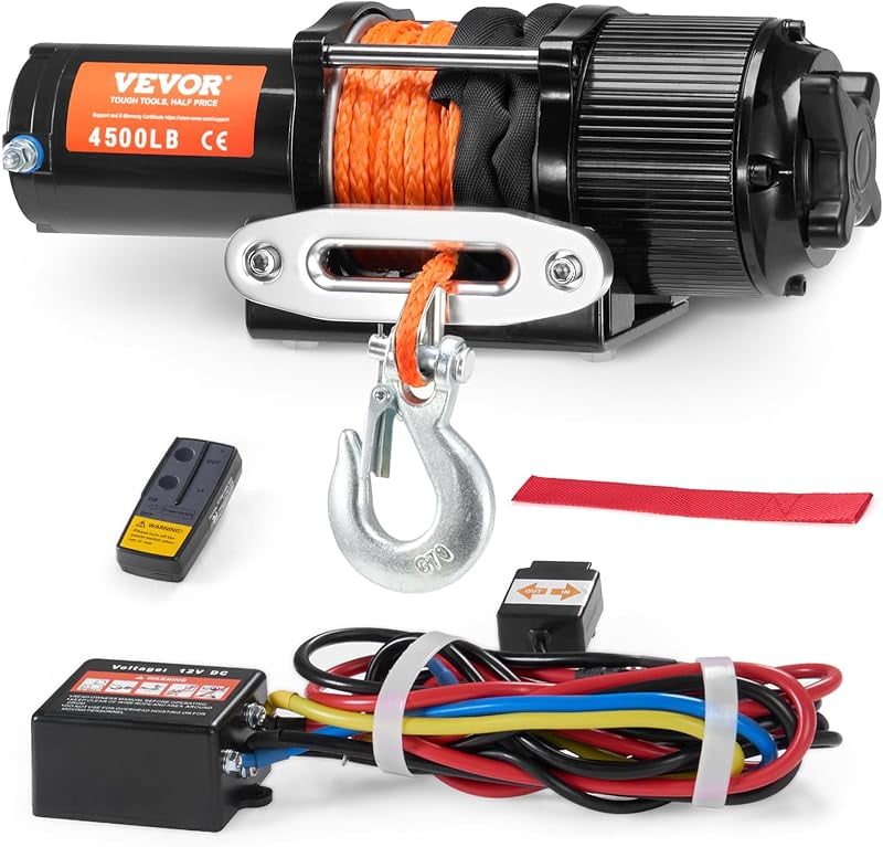 VEVOR Electric Winch, 10,000 lb Truck Trailer Jeep Winch, 12V DC 7/20 ...