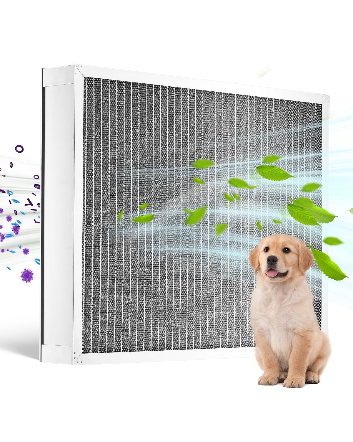 VEVOR Electrostatic Air Filter, 20x25x4 inch Washable & Reusable ...