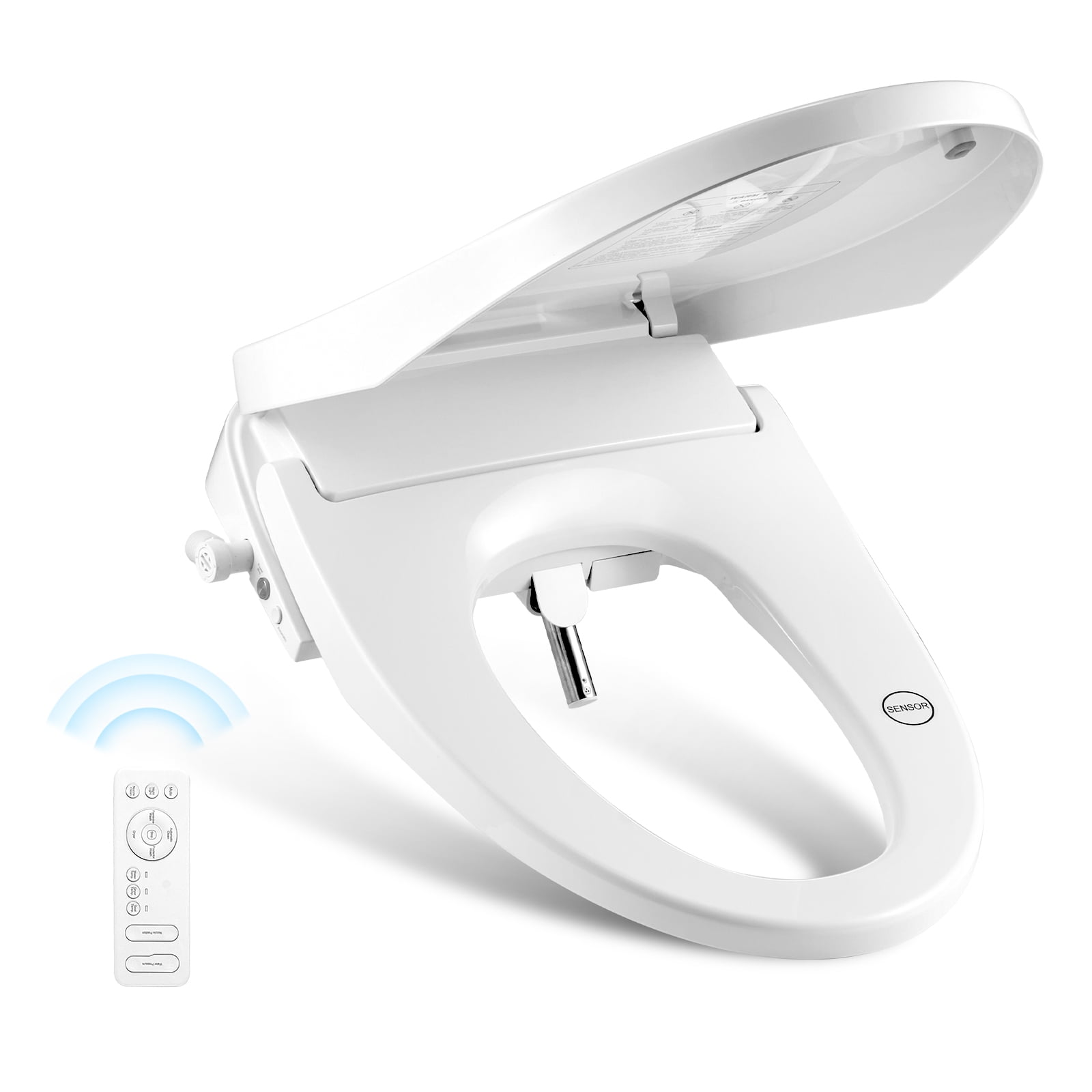 VEVOR Elongated Bidet Toilet Seat, Remote Control Smart Toilet Seat for ...