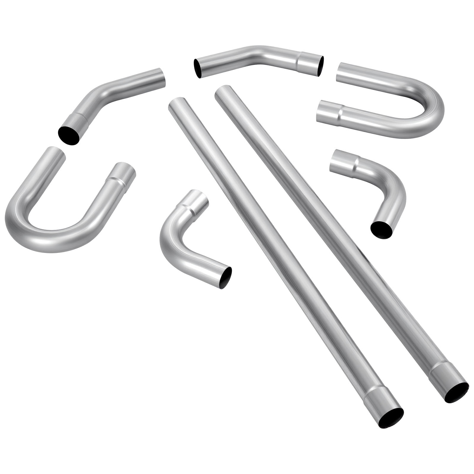 VEVOR Exhaust Pipe, 8 Pcs 2.25 Inch Mild Steel DIY Custom Exhaust ...