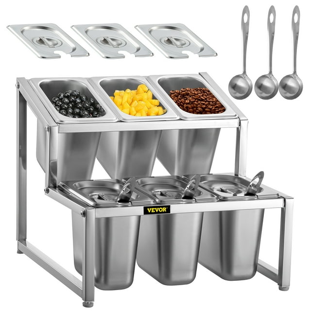 VEVOR Expandable Spice Rack, 13.8-23.6 Adjustable, 2-Tier Stainless ...