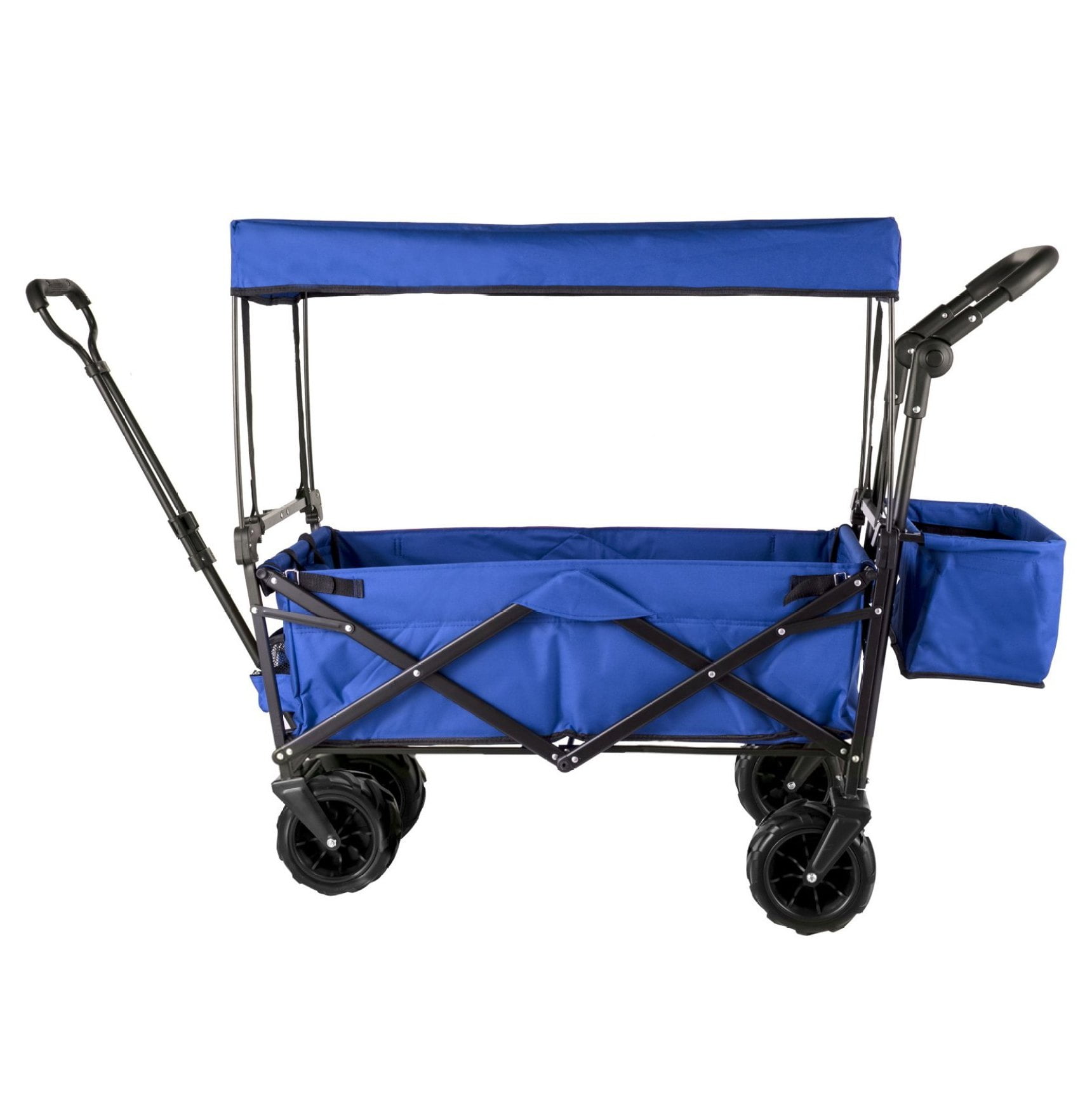 VEVOR Extra Large Collapsible Garden Cart with Removable Canopy, Folding Wagon Utility Carts ...