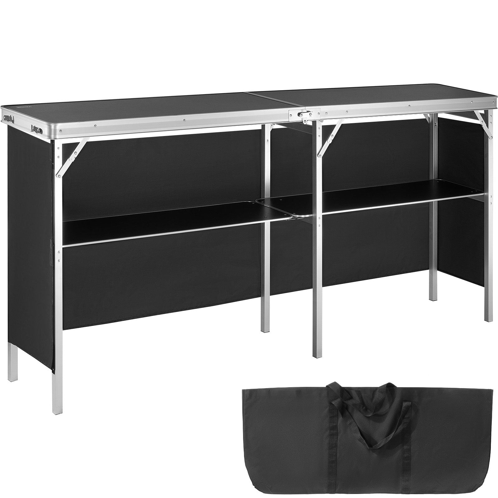 VEVOR Extra Long Folding Portable Bar Table - Tradeshow Podium Table ...