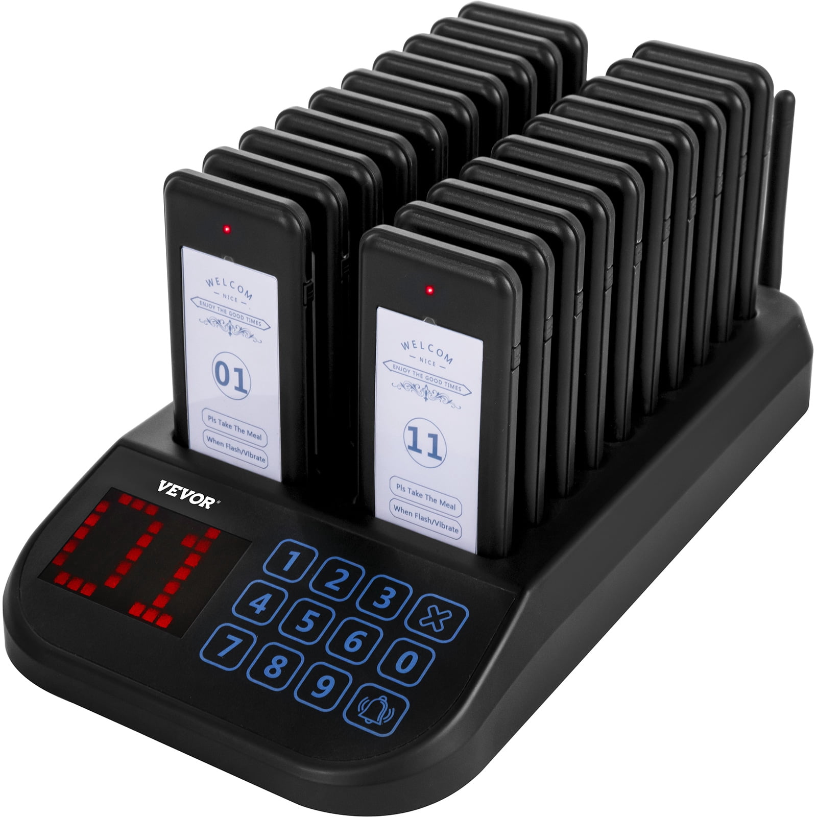 VEVOR F103 Restaurant Pager 20 Coasters Paging System Max 98 Nursery ...