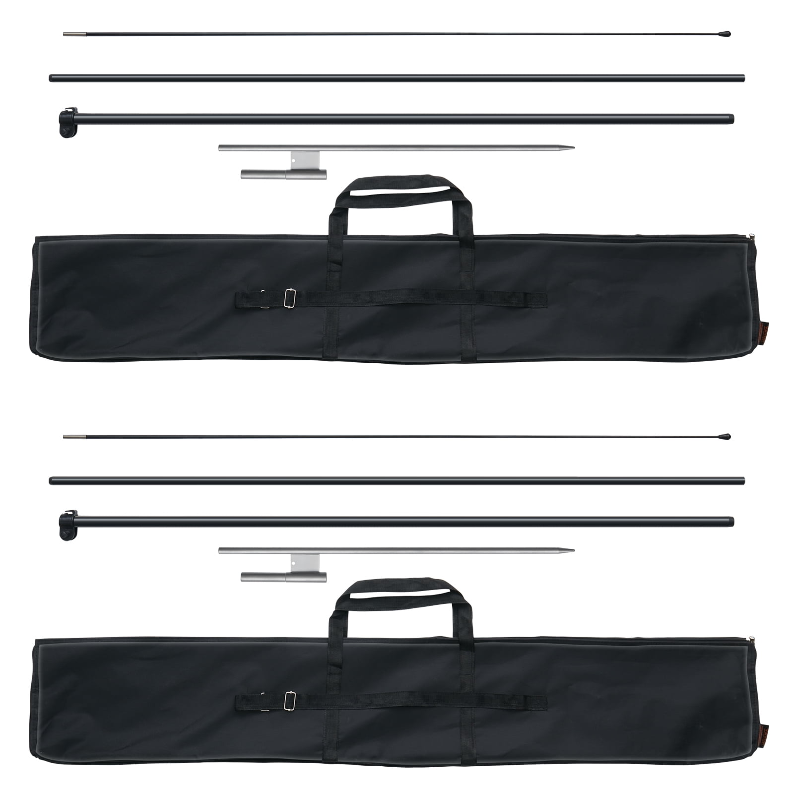 VEVOR Feather Flag Pole Kit, 2 Packs Swooper Flag Pole 12.7 ft, Sign ...