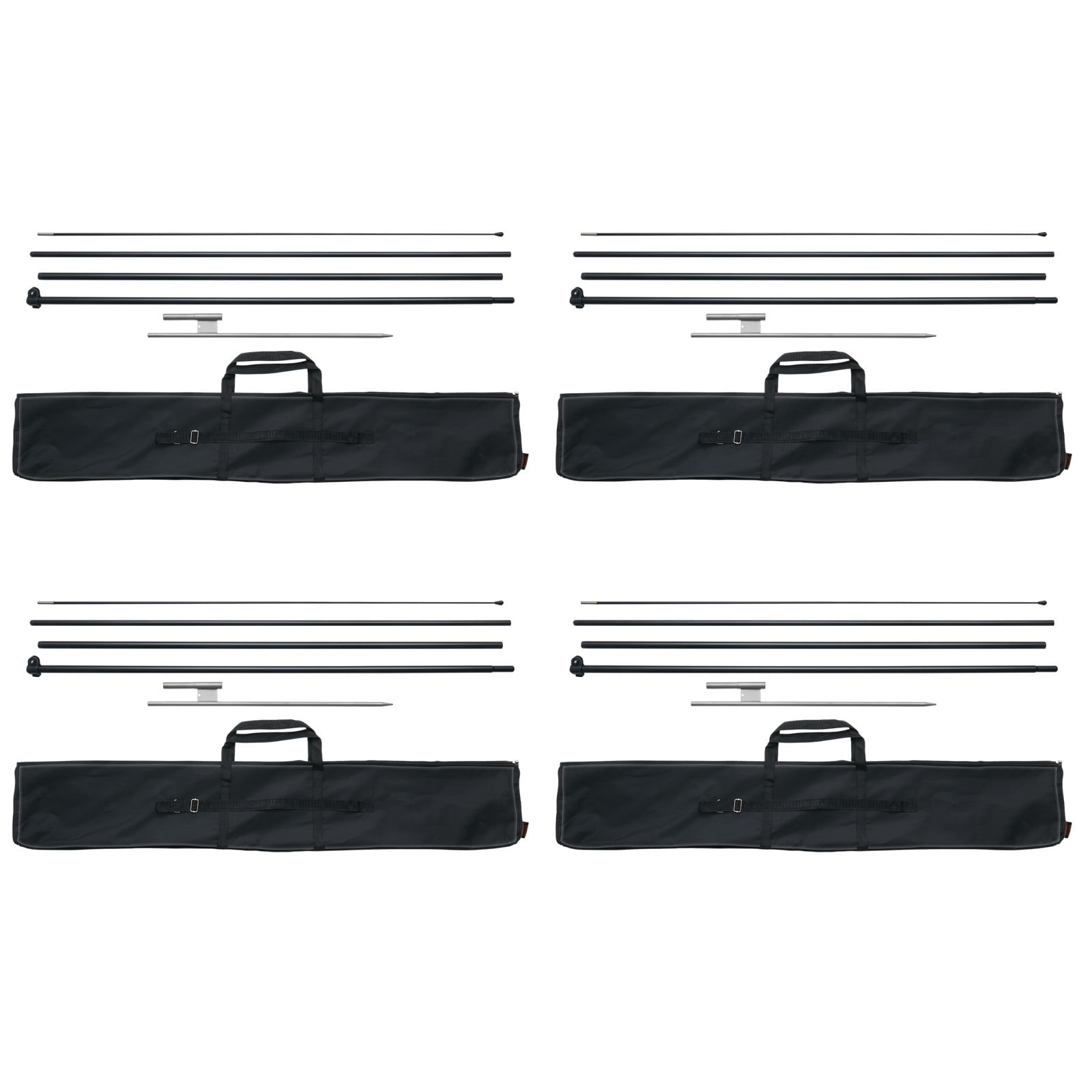 VEVOR Feather Flag Pole Kit, 4 Packs Swooper Flag Pole 16.3 ft, Sign ...