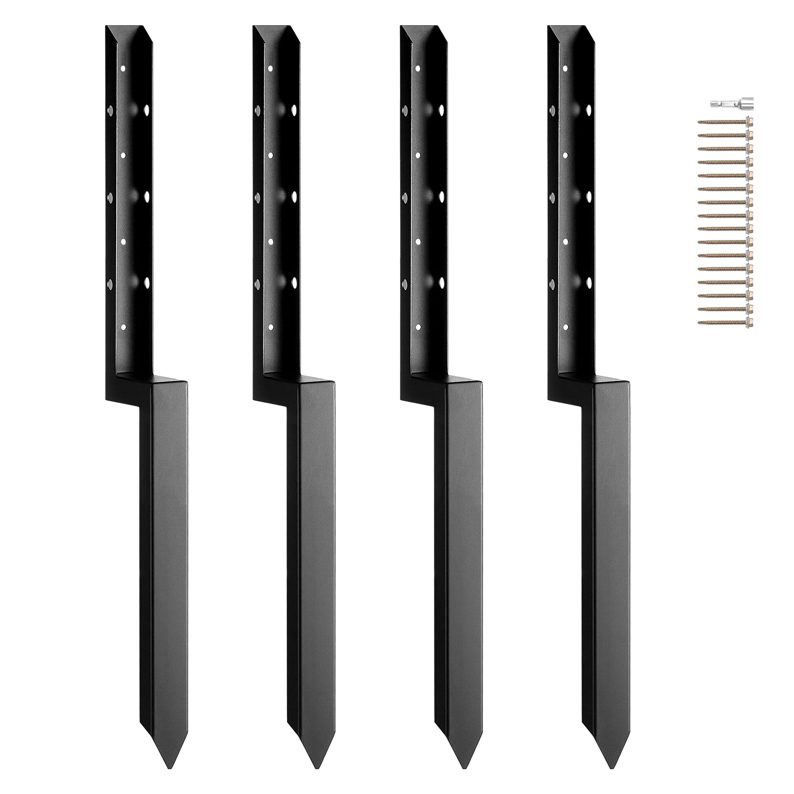 VEVOR Fence Post Anchor Repair Kit, 4 Pack, Heavy Duty Steel Ground ...