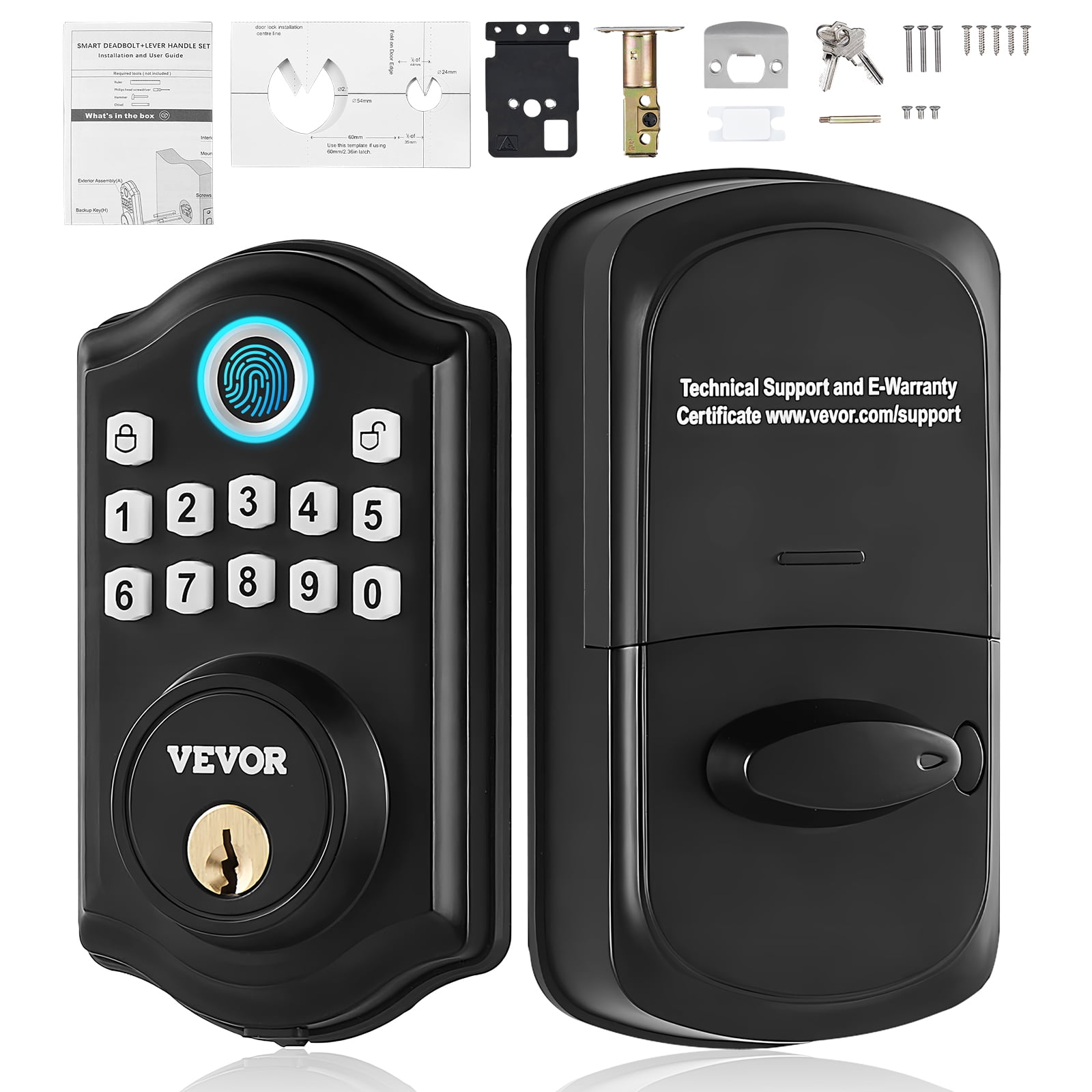 VEVOR Fingerprint Door Lock, Keyless Entry Door Lock with Fingerprint ...