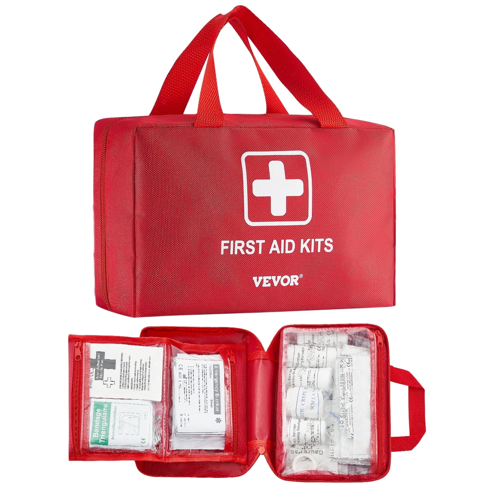 VEVOR First Aid Kit, 500 Pieces, 600D Nylon Large Survival First Aid ...