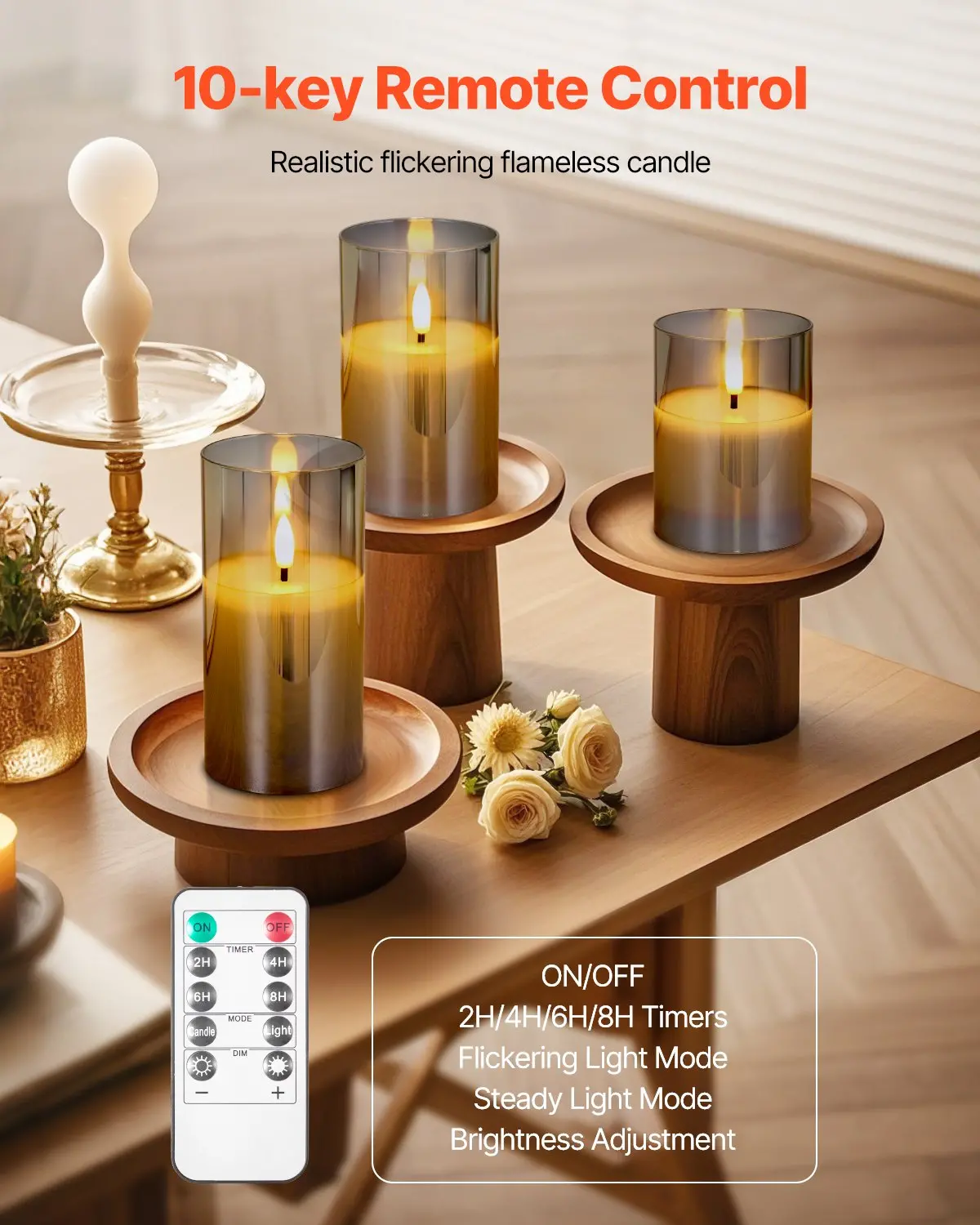 Flameless LED Candles 3 Pack Battery Operated Candles with Remote ...