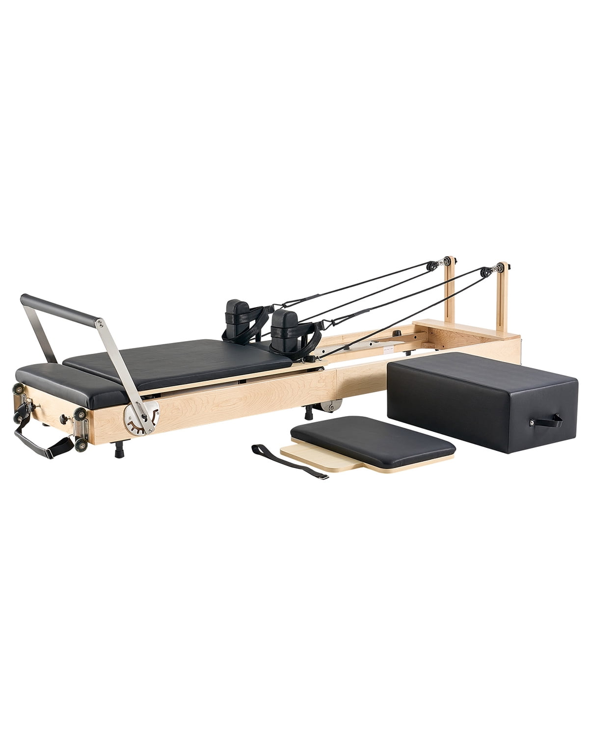 VEVOR Foldable Pilates Reformer, Wooden Pilates Workout Machine for ...
