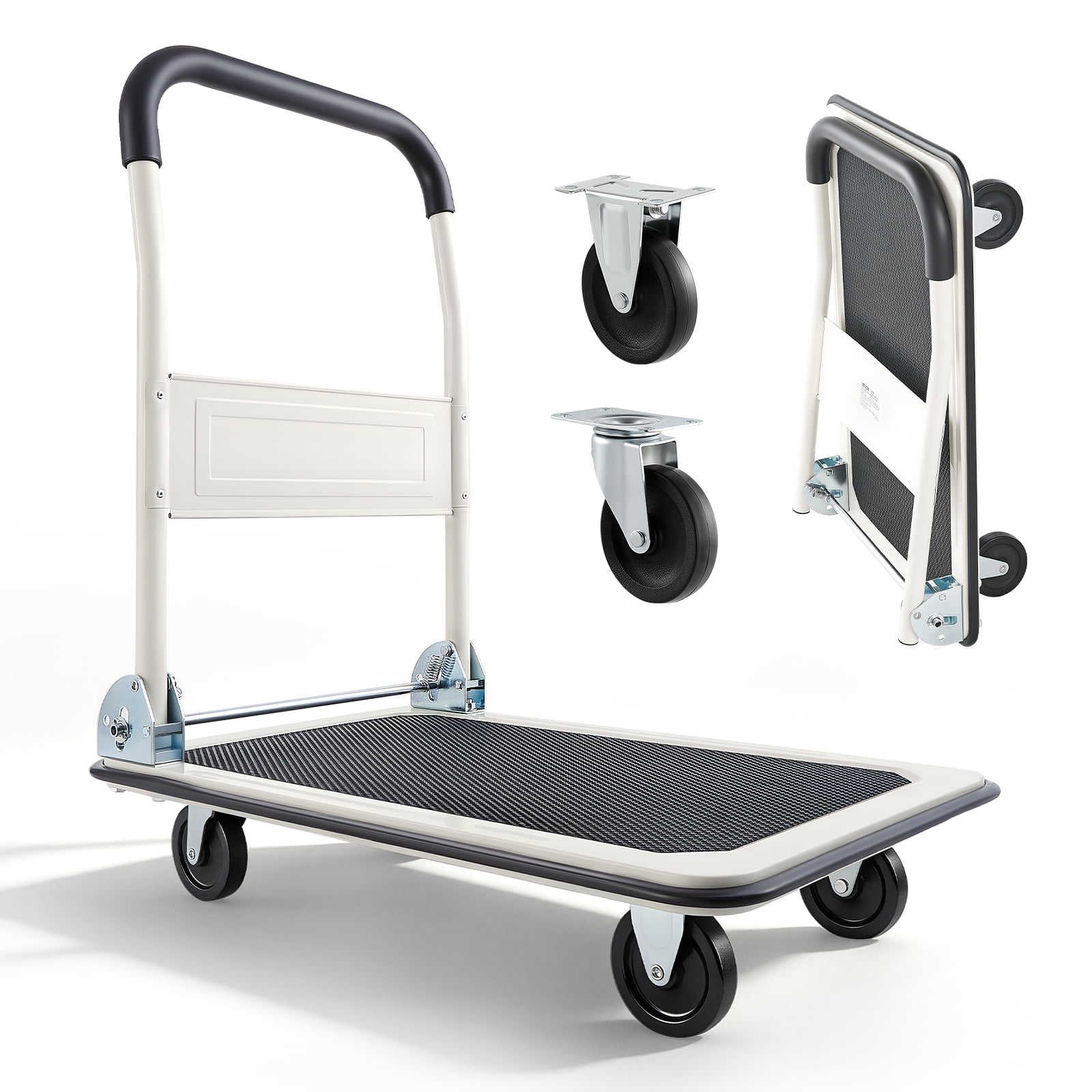 VEVOR Foldable Push Cart Dolly, 330 lbs Load Capacity, Folding Platform ...