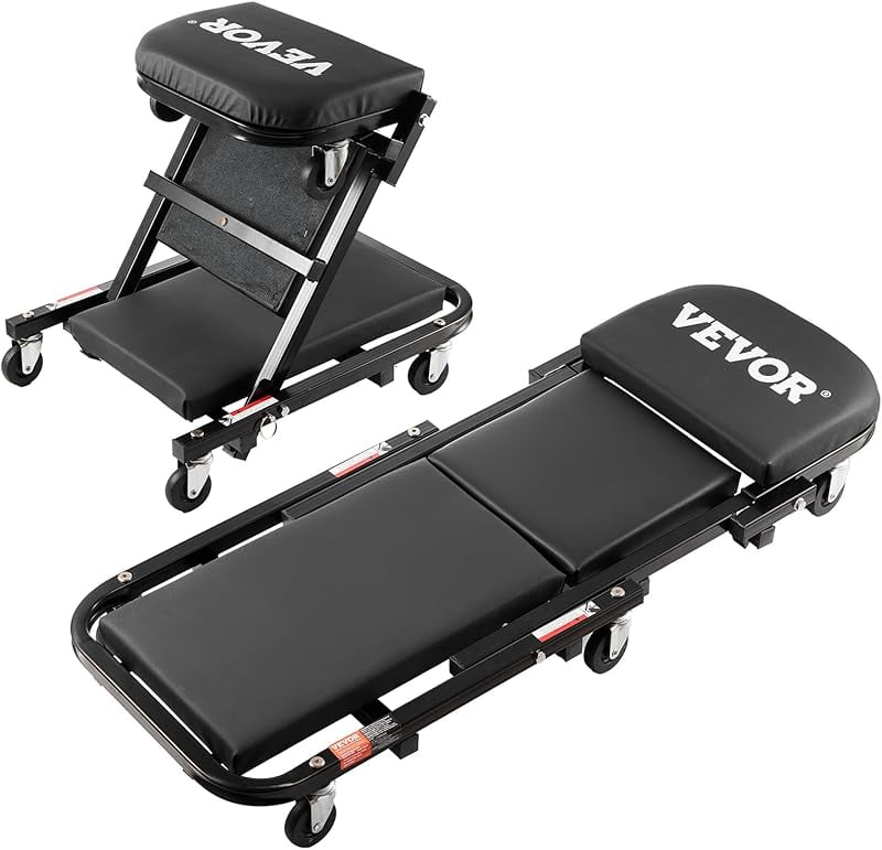 VEVOR Foldable Z Garage Creeper, 40 in, 450 lbs Load Capacity Rolling ...