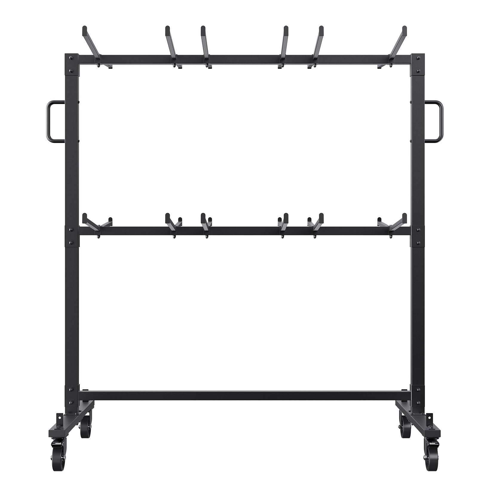 VEVOR Folding Chair Cart - Double Layer Mobile Stackable Chair Dolly ...