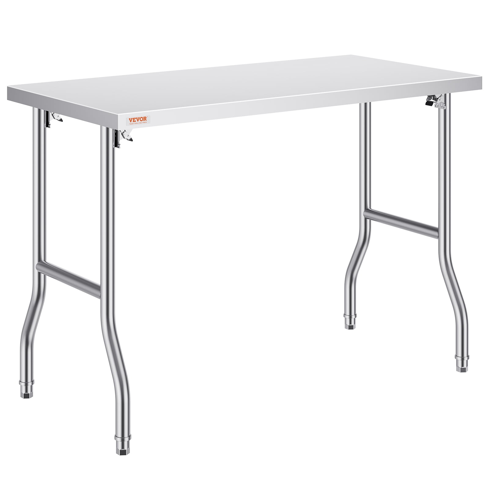 VEVOR Folding Commercial Prep Table, 48 x 24 Inch Commercial Worktable ...