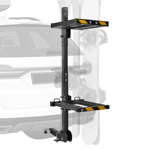 VEVOR Folding Hitch Mounted Ski & Snowboard Rack, Fits 2-Inch Receiver ...