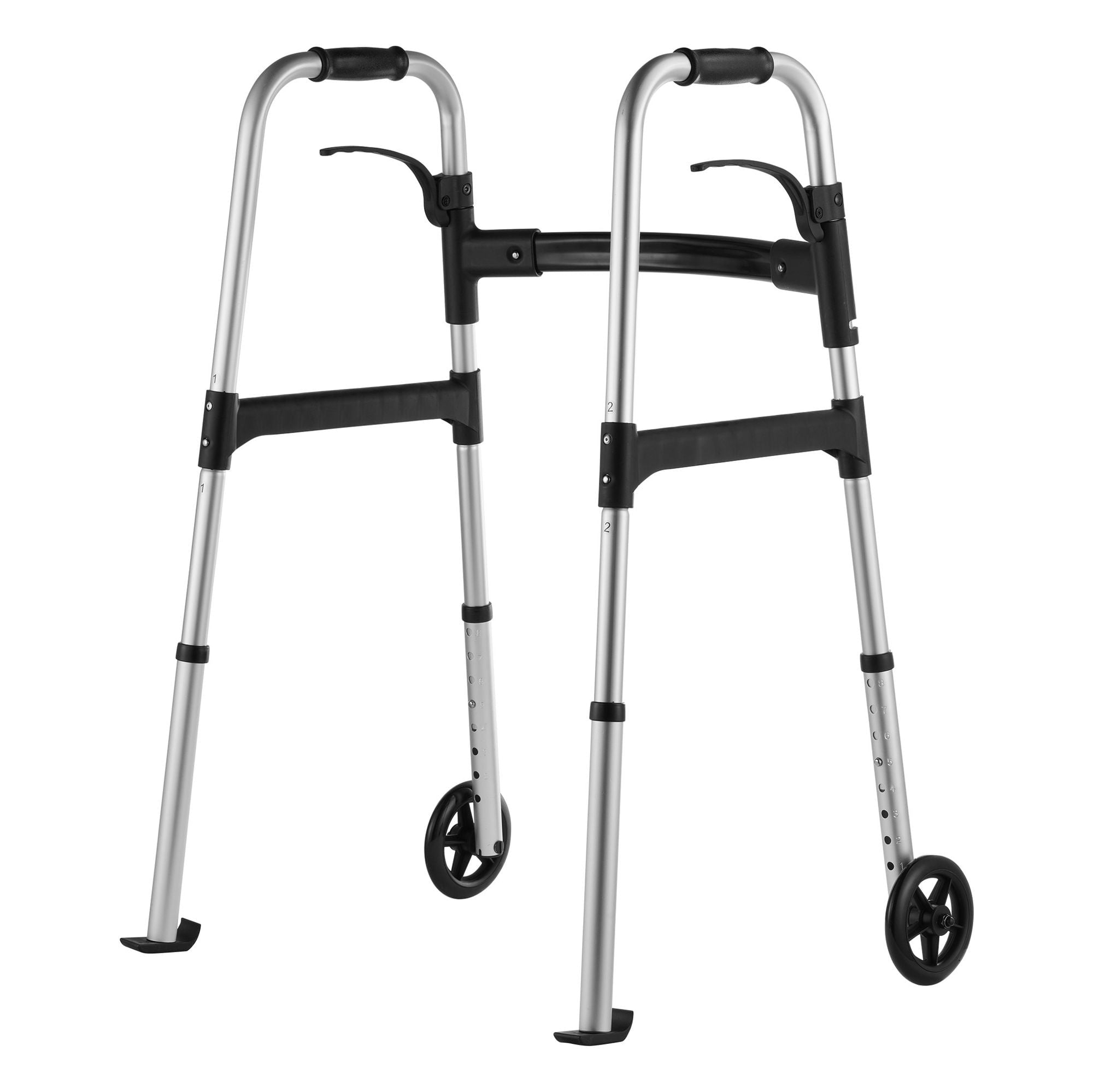 VEVOR Folding Walker Aluminum Mobility Walker Aid with Adjustable ...