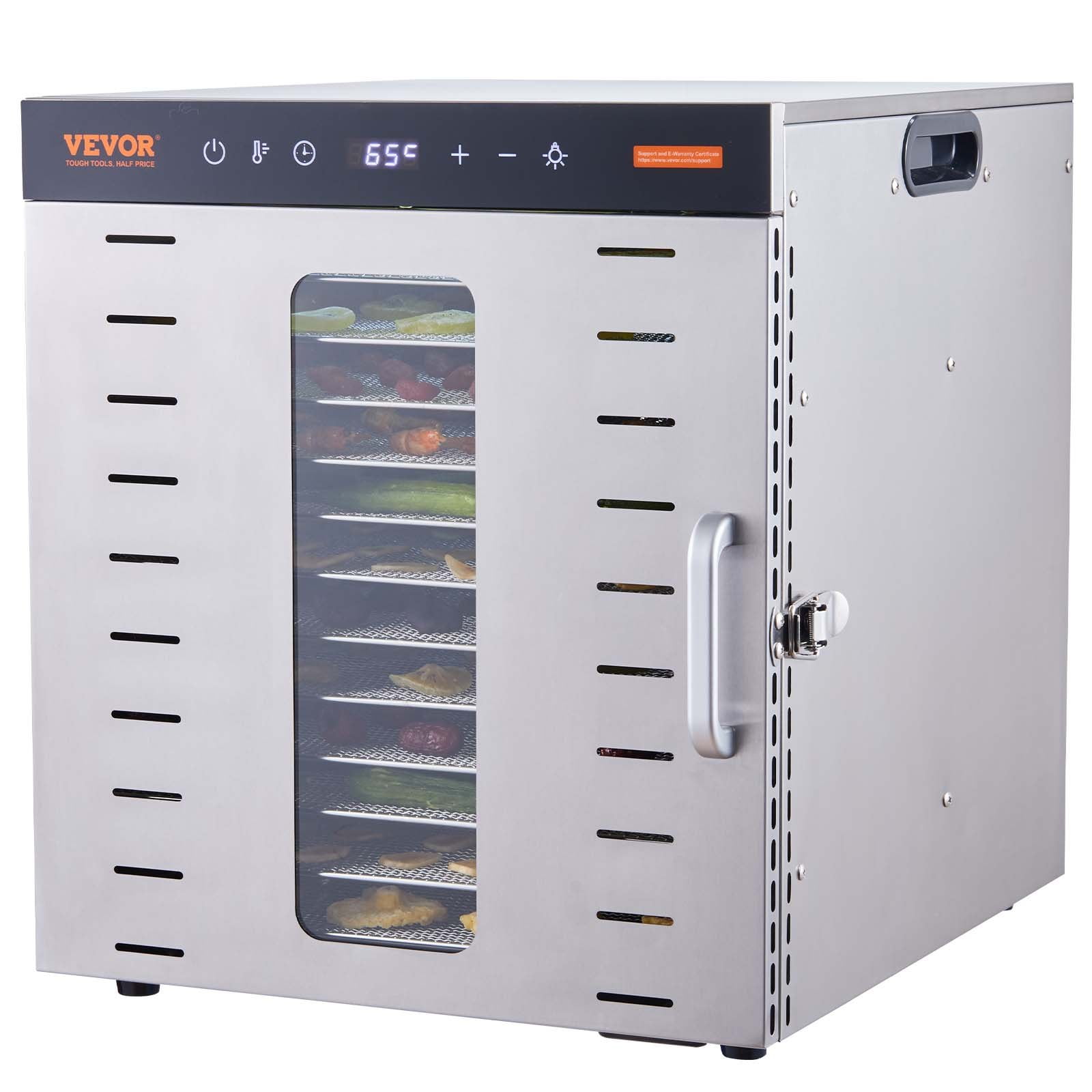 VEVOR Food Dehydrator Machine - 10 Stainless Steel Trays, 1000W ...