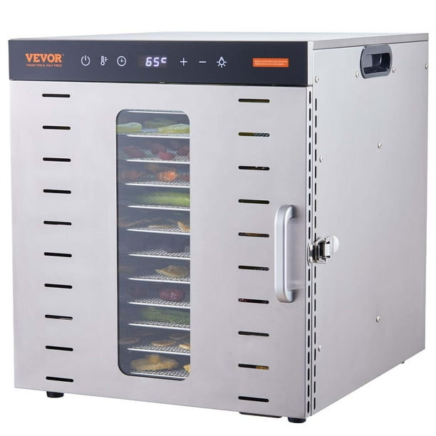 VEVOR Food Dehydrator Machine - 10 Stainless Steel Trays, 1000W ...
