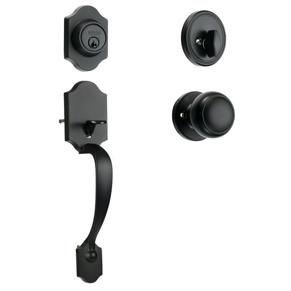 VEVOR Front Door Handle and Deadbolt Set, Matte Black Front Door Lock ...