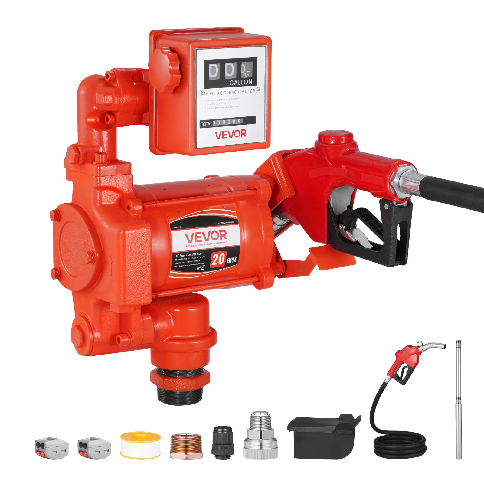 VEVOR Fuel Transfer Pump 110V, 20 GPM 76 L/min, AC Electric Oil ...