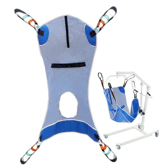 VEVOR Full Body Patient Lift Sling & Commode Opening, Patient Lift ...