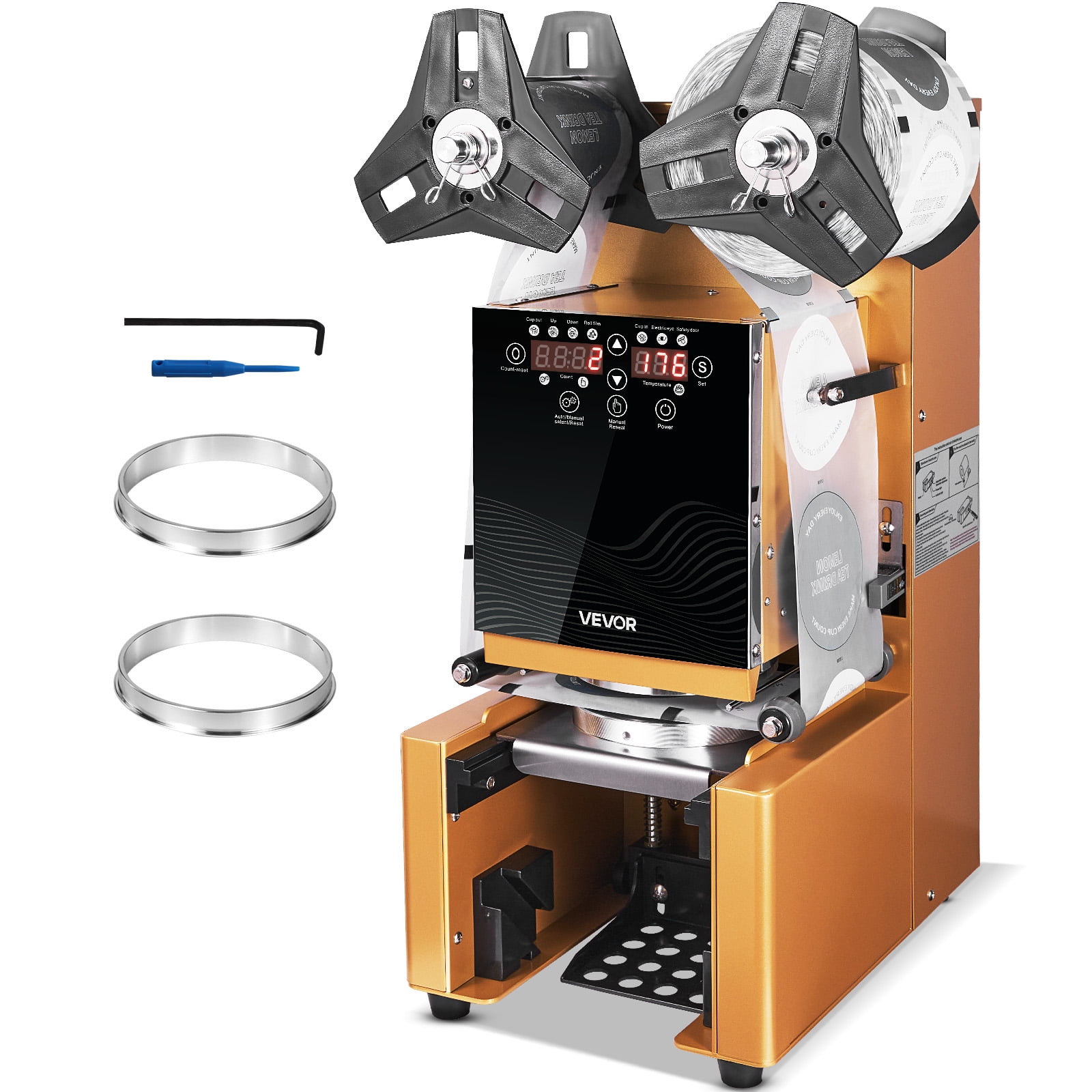 VEVOR Fully Automatic Cup Sealing Machine, 500-650 Cups/H, Cup Sealer ...