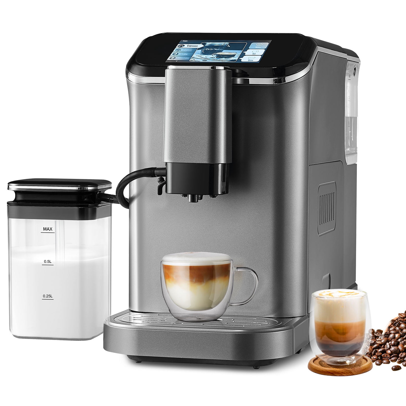 VEVOR Fully Automatic Espresso Machine - with Automatic Milk Frother ...