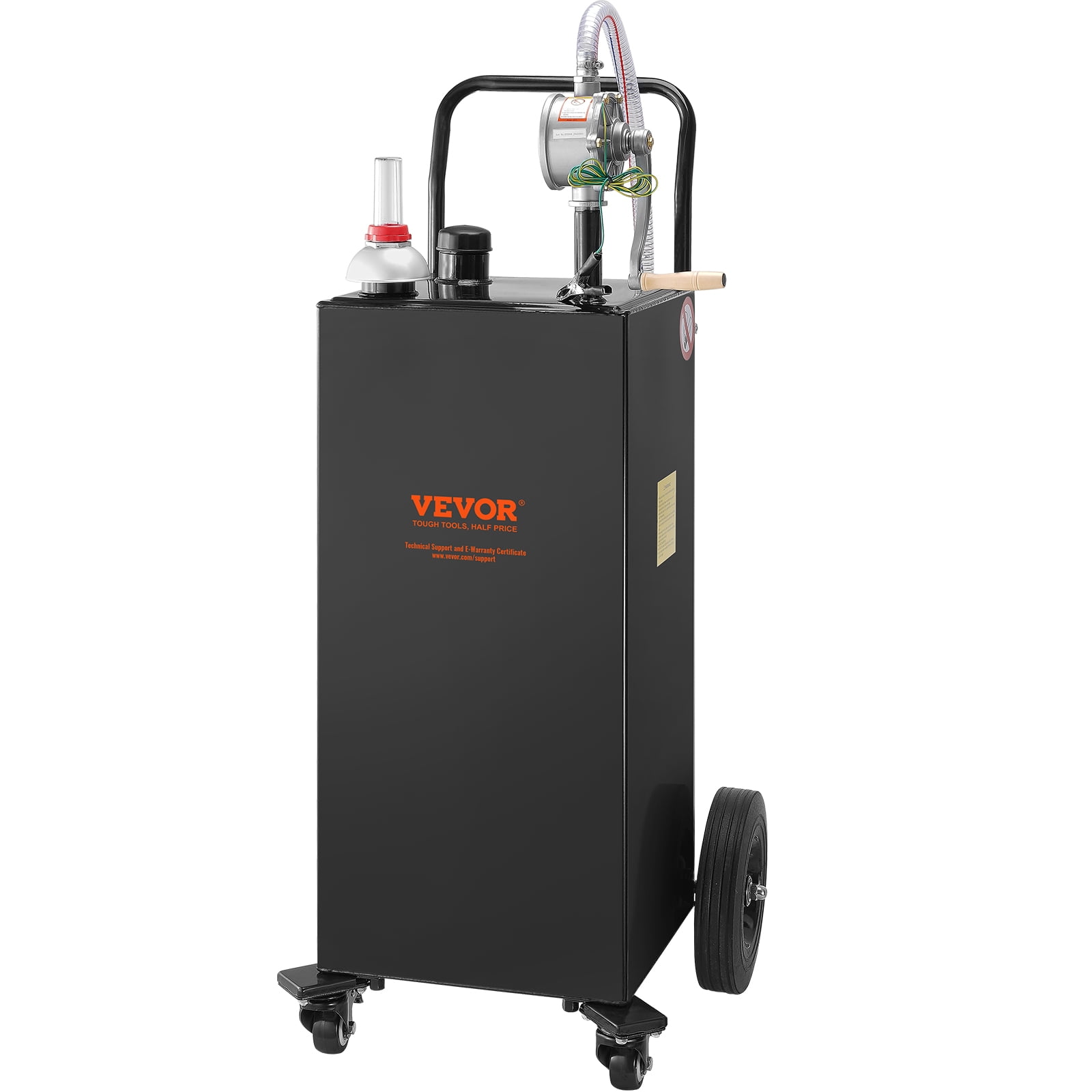 VEVOR 30 Gallon Gas Caddy, Fuel Storage Tank with Manual Pump, 4 Wheels ...