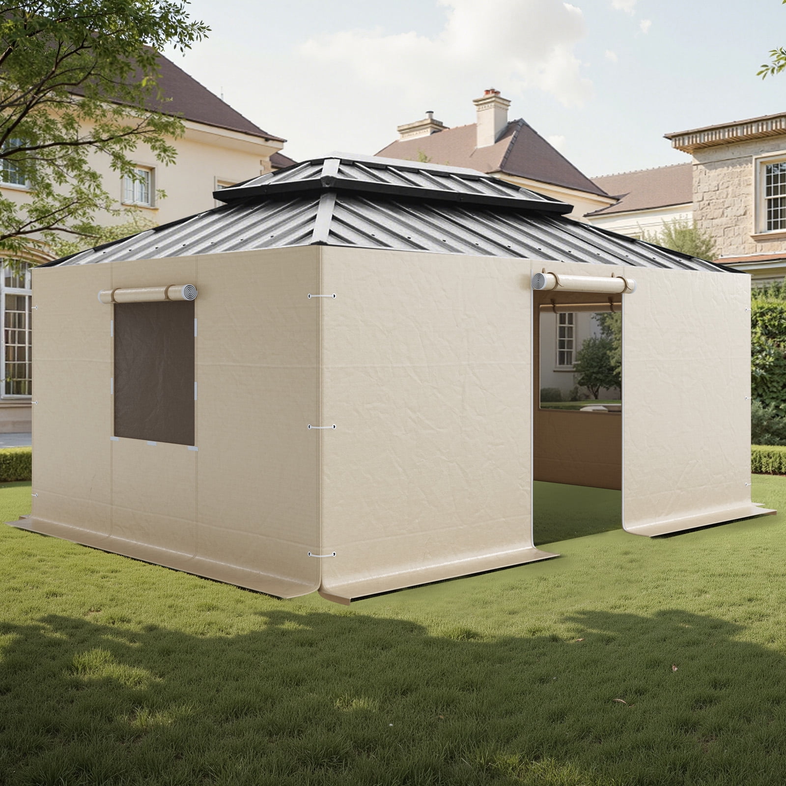 VEVOR Gazebo Sidewall Fits 12 x 16 ft Gazebos, 4-Panel Winter Cover ...