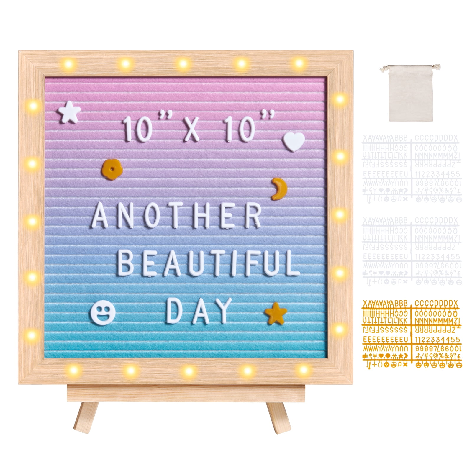 VEVOR Gradient Felt Letter Board, 10"x10" Felt Message Board ...