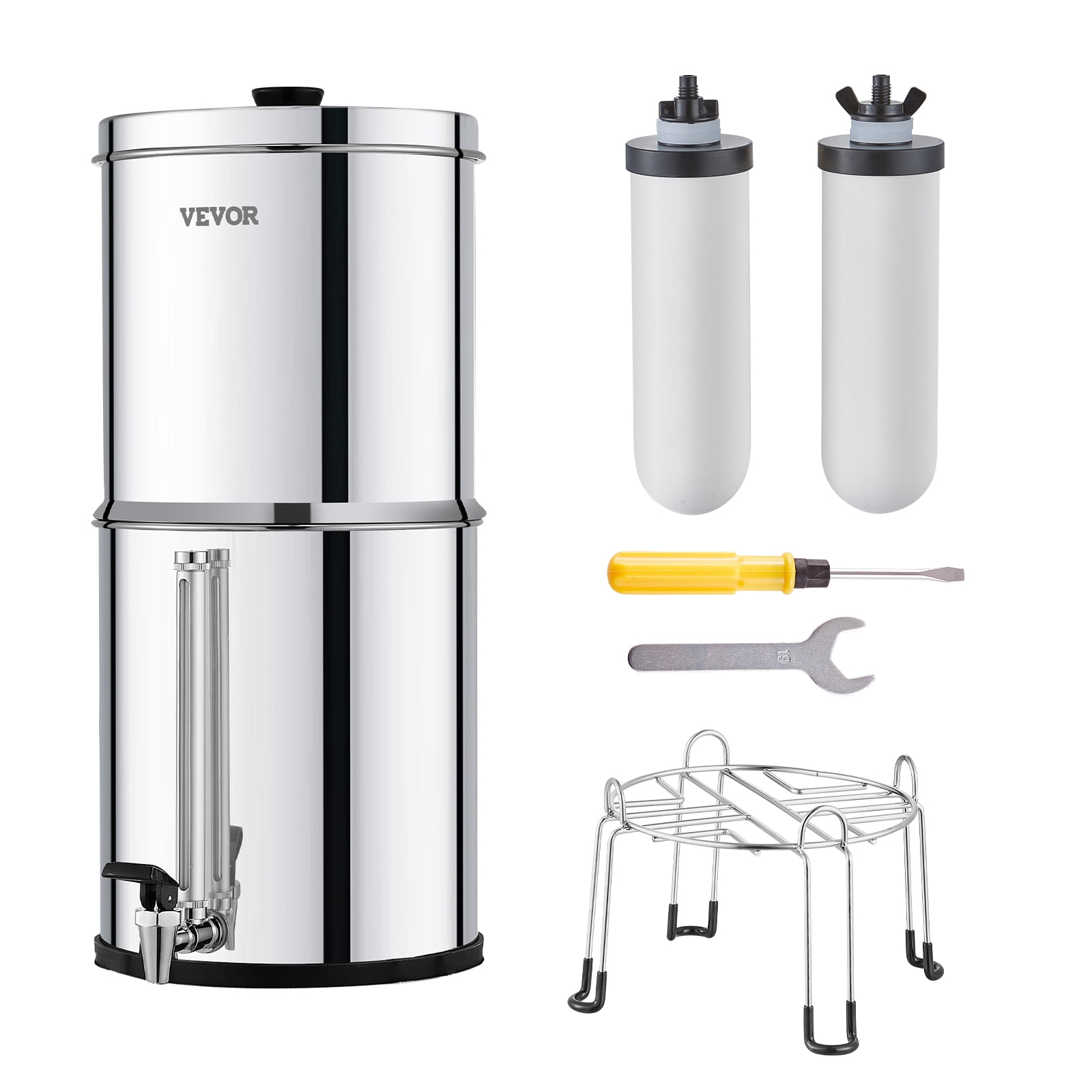 VEVOR Gravity-fed Water Filter System, 2.25G 304 Stainless-Steel ...