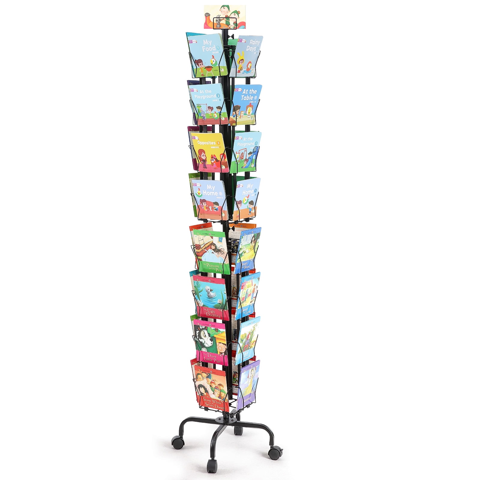 VEVOR Greeting Cards Display Rack, 32 Pockets Rotating Postcard ...