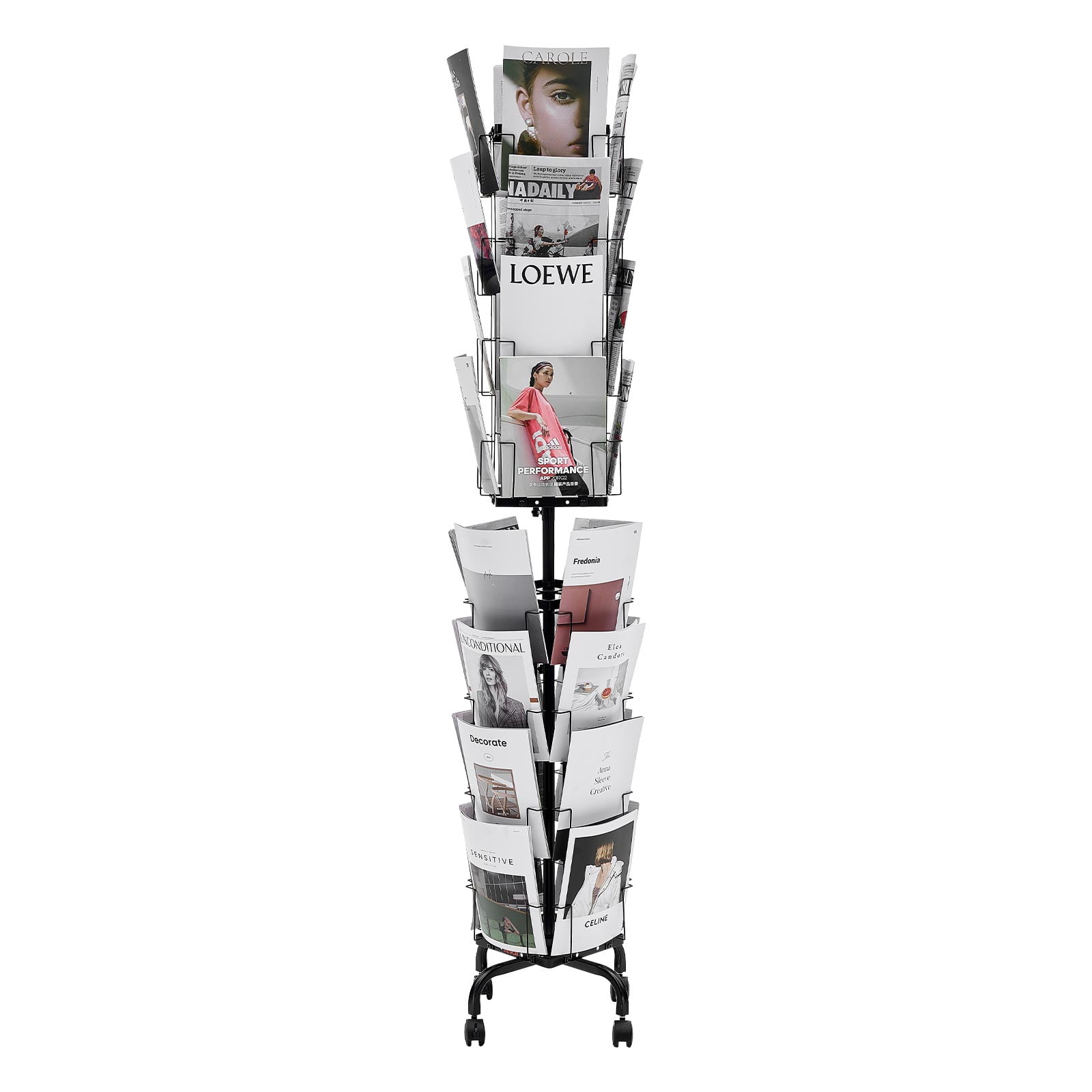 VEVOR Greeting Cards Display Rack, 32 Pockets Rotating Postcard ...