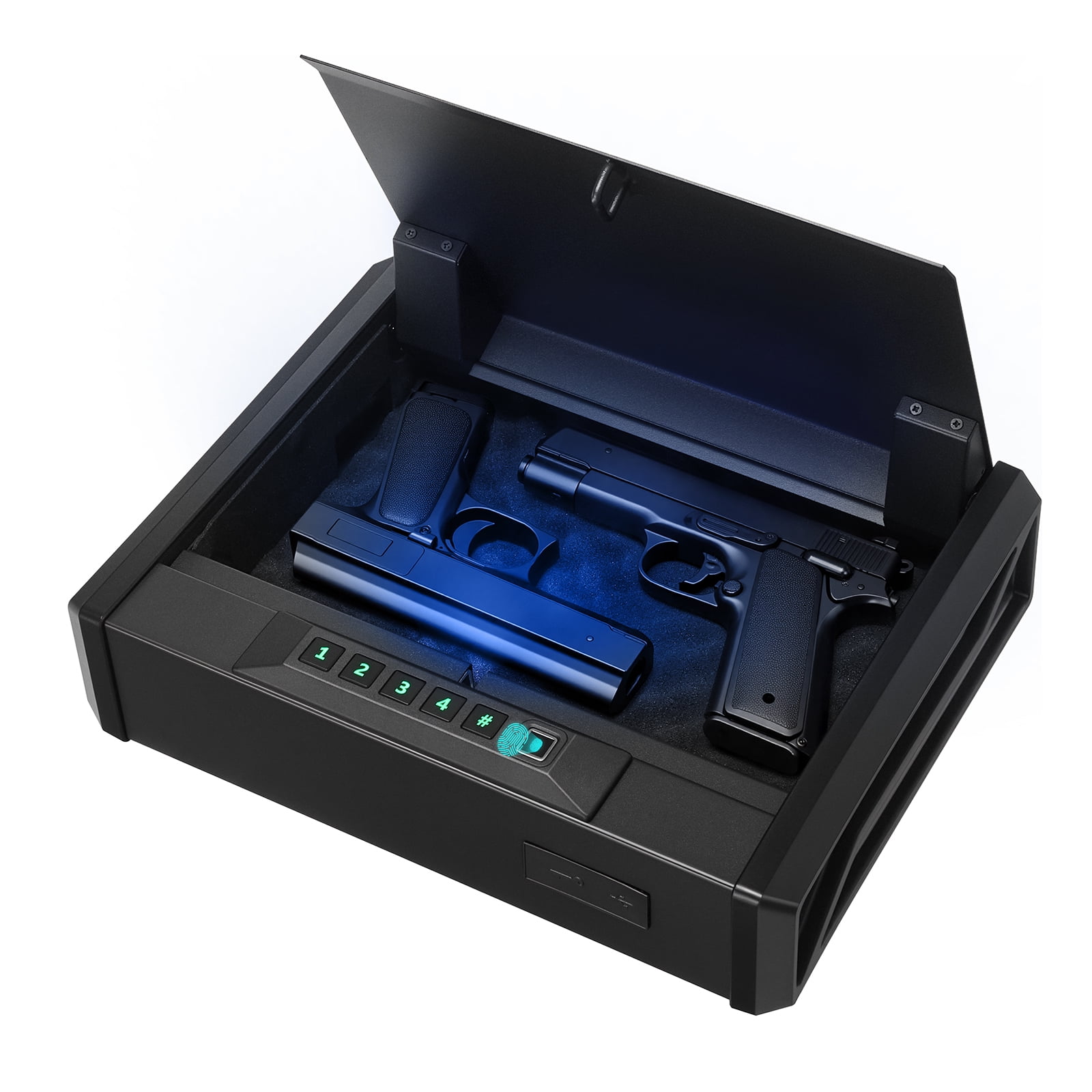VEVOR Gun Safe, Heavy Duty Handgun Safe with Fingerprint/Password/Key ...