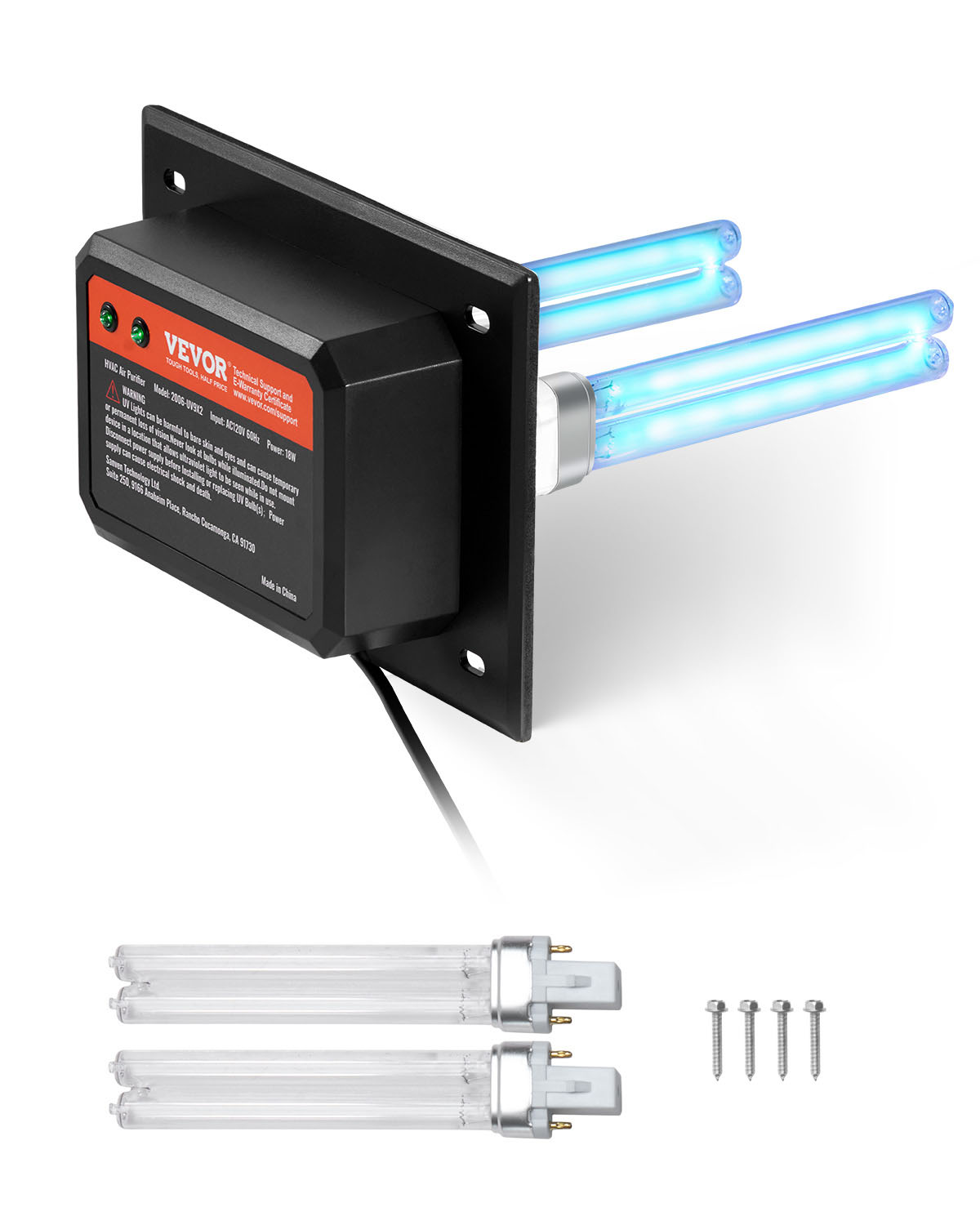 VEVOR HVAC Air Purifier Whole House, 18W 7inch, UV UVC Light in Duct ...