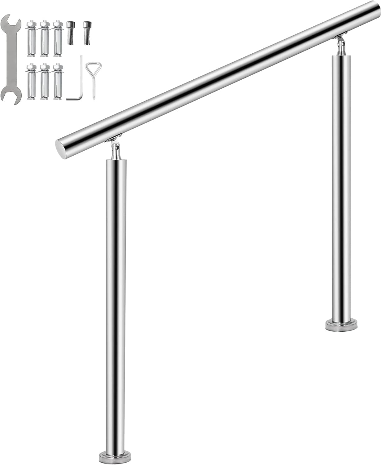 VEVOR Handrail for Outdoor Steps, 2-3 Steps Outdoor Handrail ...